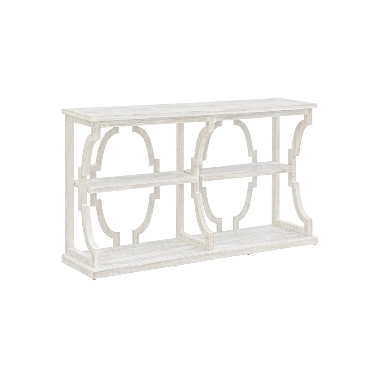 Stockton Open White Wash 3 Tier Console