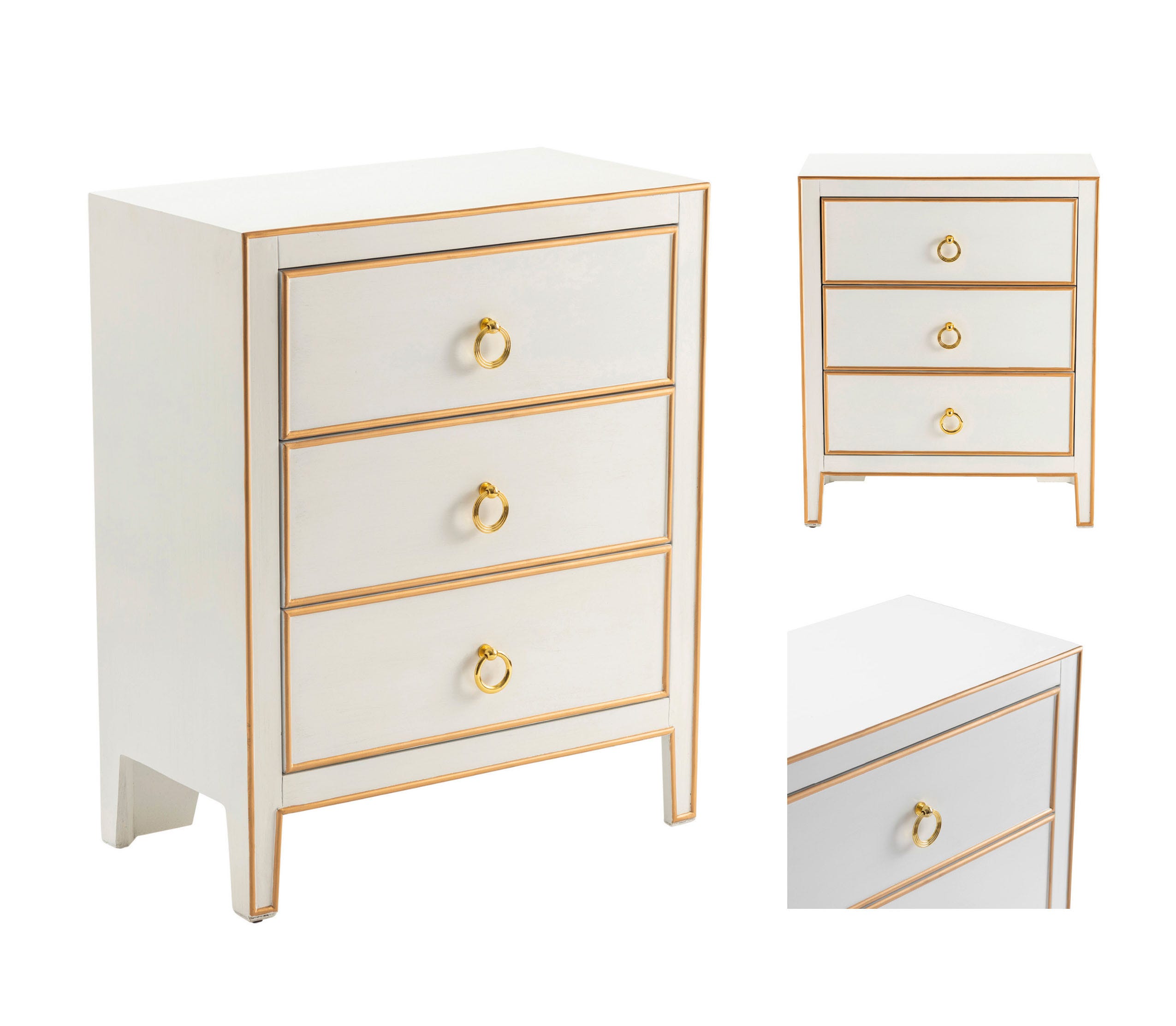 Phoebe round 5 drawer mirrored chest store